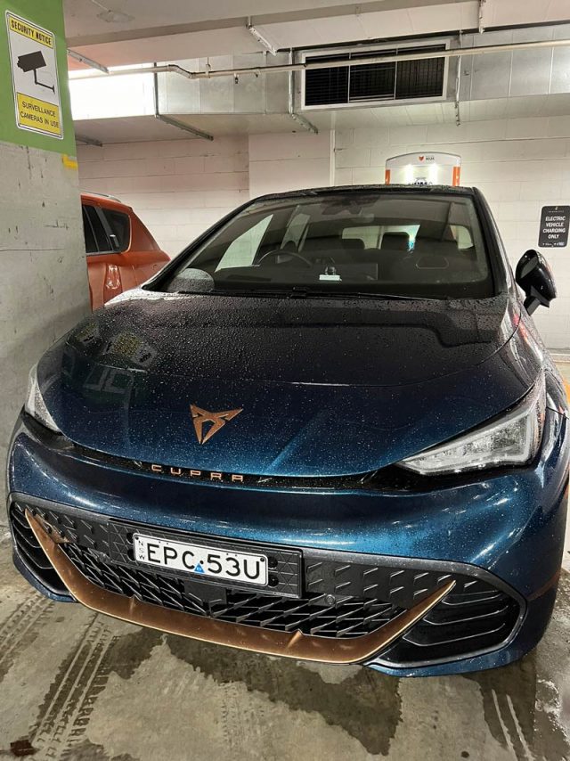 All-electric Cupra Born spotted charging "in the wild" on Sydney roads