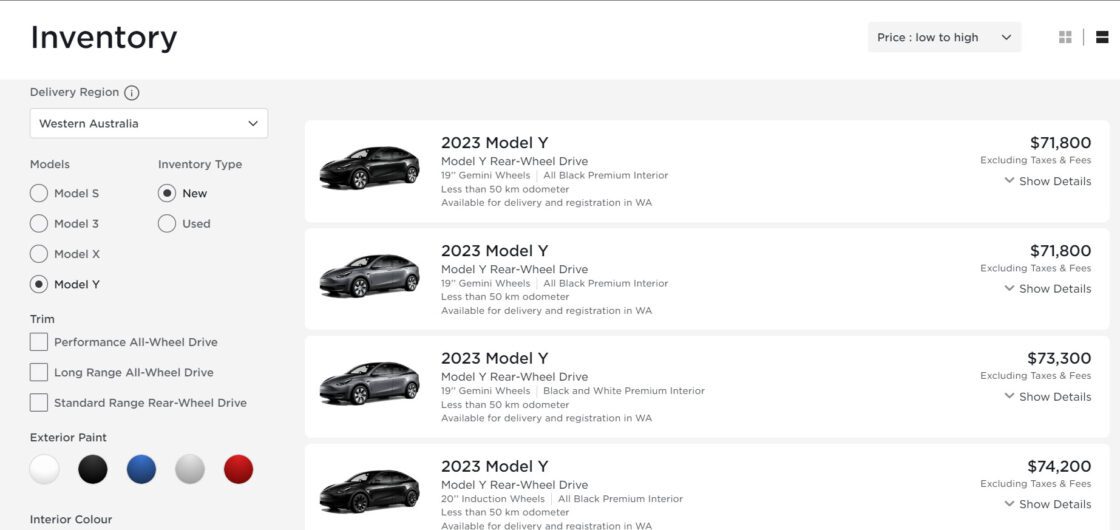 Tesla's local inventory boosted as more ships arrive with new EVs