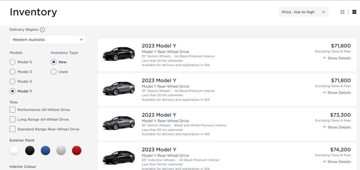 Tesla's local inventory boosted as more ships arrive with new EVs