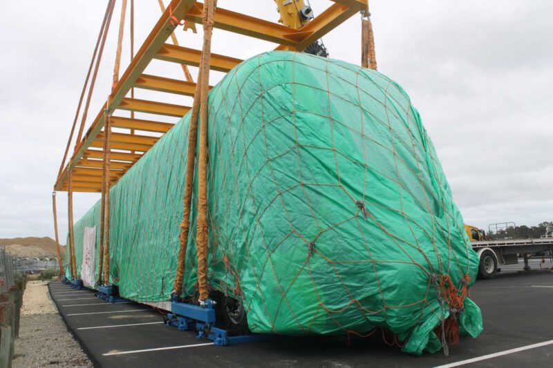Australia's first electric "trackless tram" arrives for trial runs