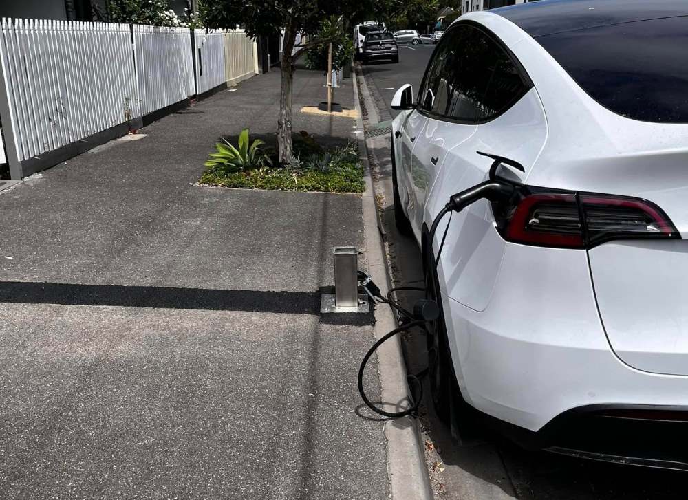 Retirees spend $7,500 to install one of Australia’s only private kerbside EV chargers