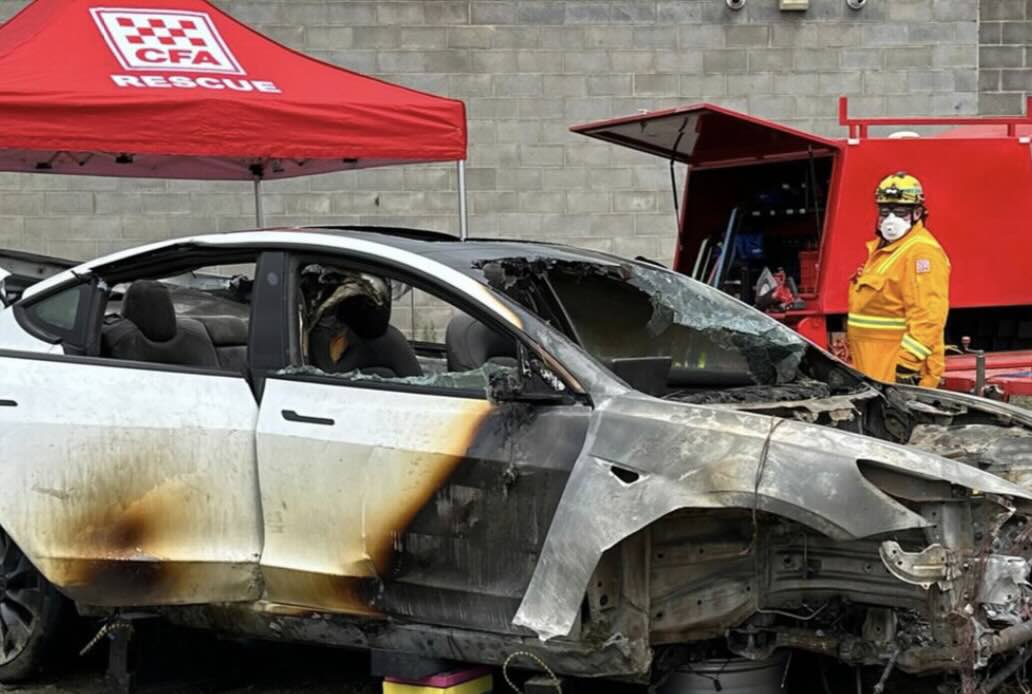 Burned out Tesla provide clues on how to deal with EV and battery fires