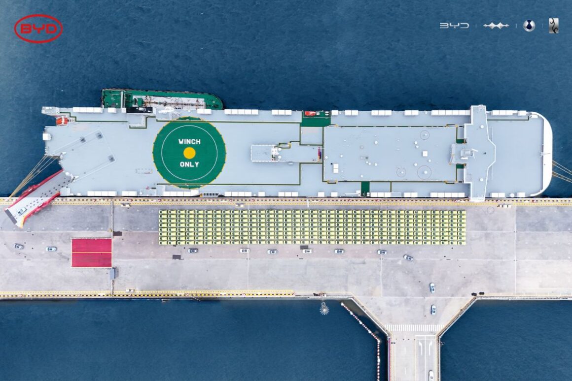 BYD's newest ship takes 7,000 NEVs to Europe on first voyage