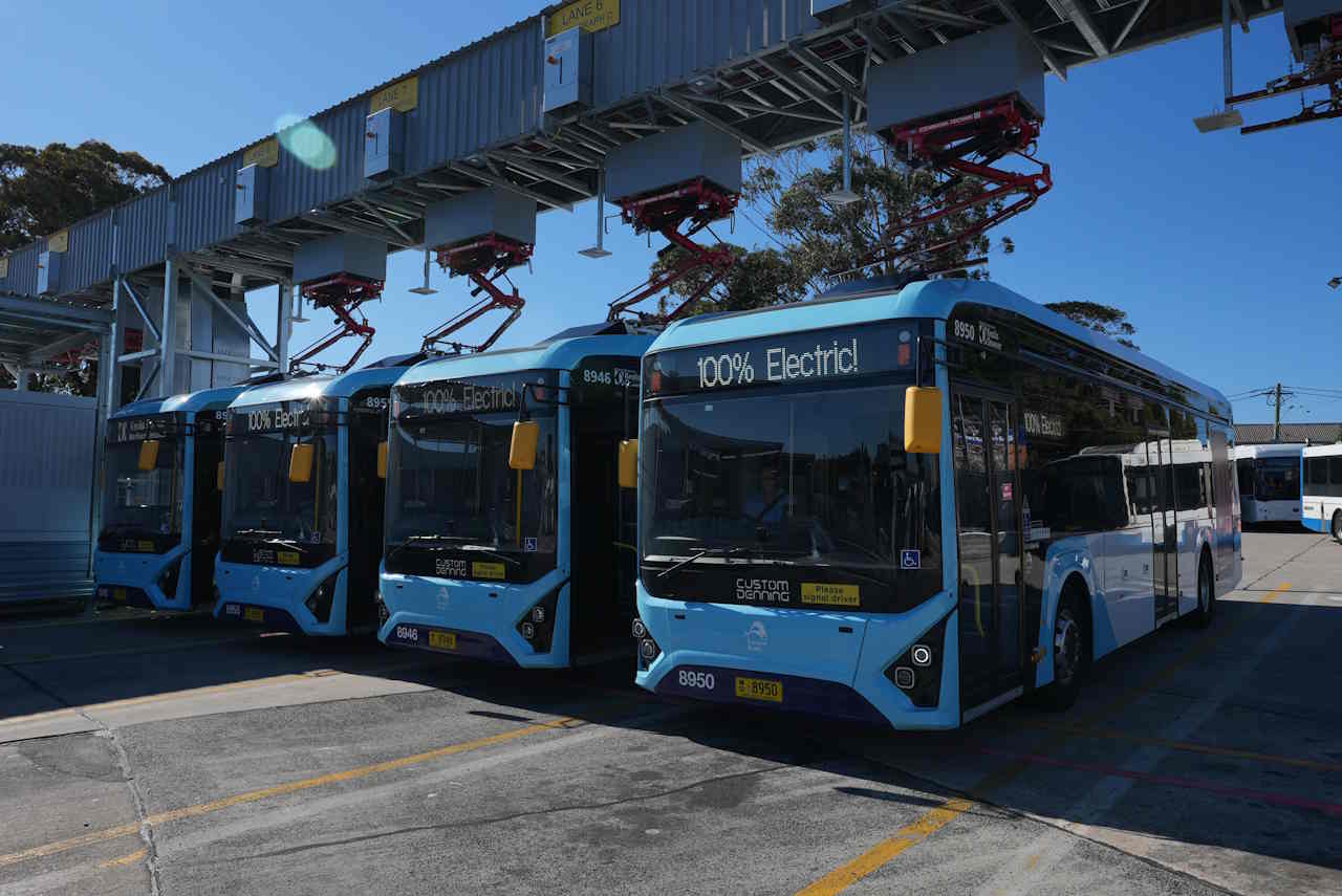NSW unveils first electric bus depot with gantry-mounted fast charging ...