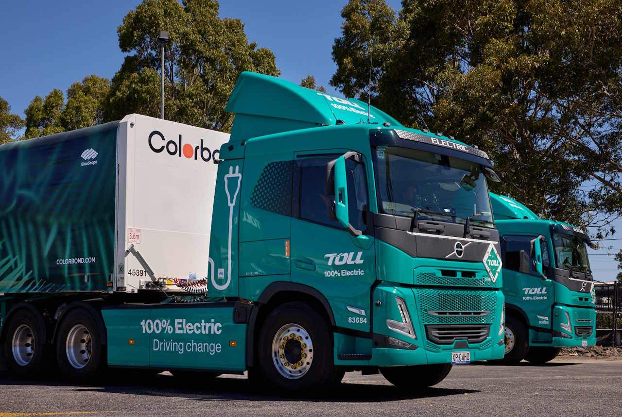 Toll buys two new Volvo electric trucks to support BlueScope logistics